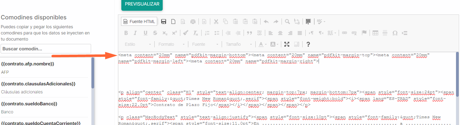 Creación de plantillas (HTML) – Centro de Ayuda Talana