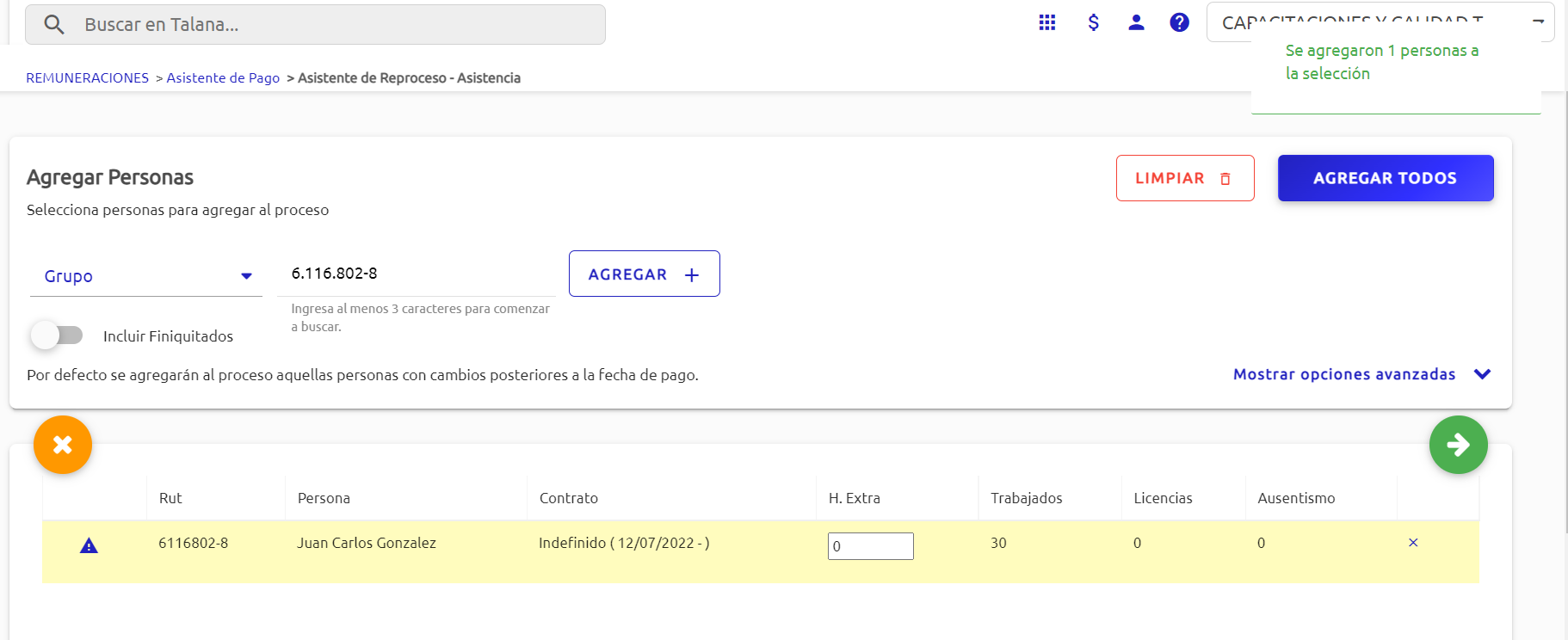 Reproceso – Talana